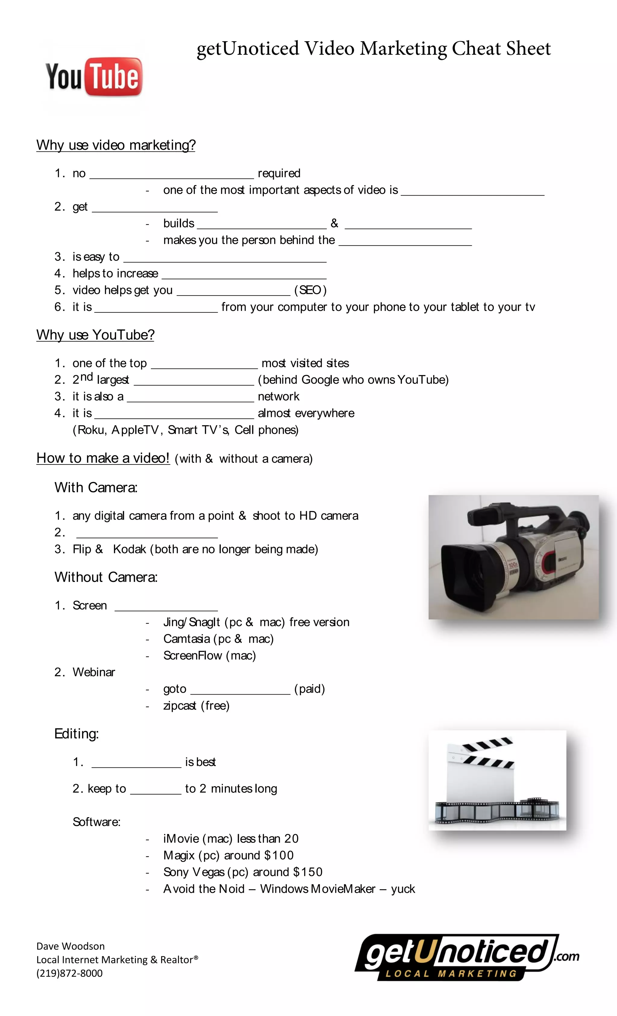video marketing cheat sheet | PDF | Video Software | Computer Software ...