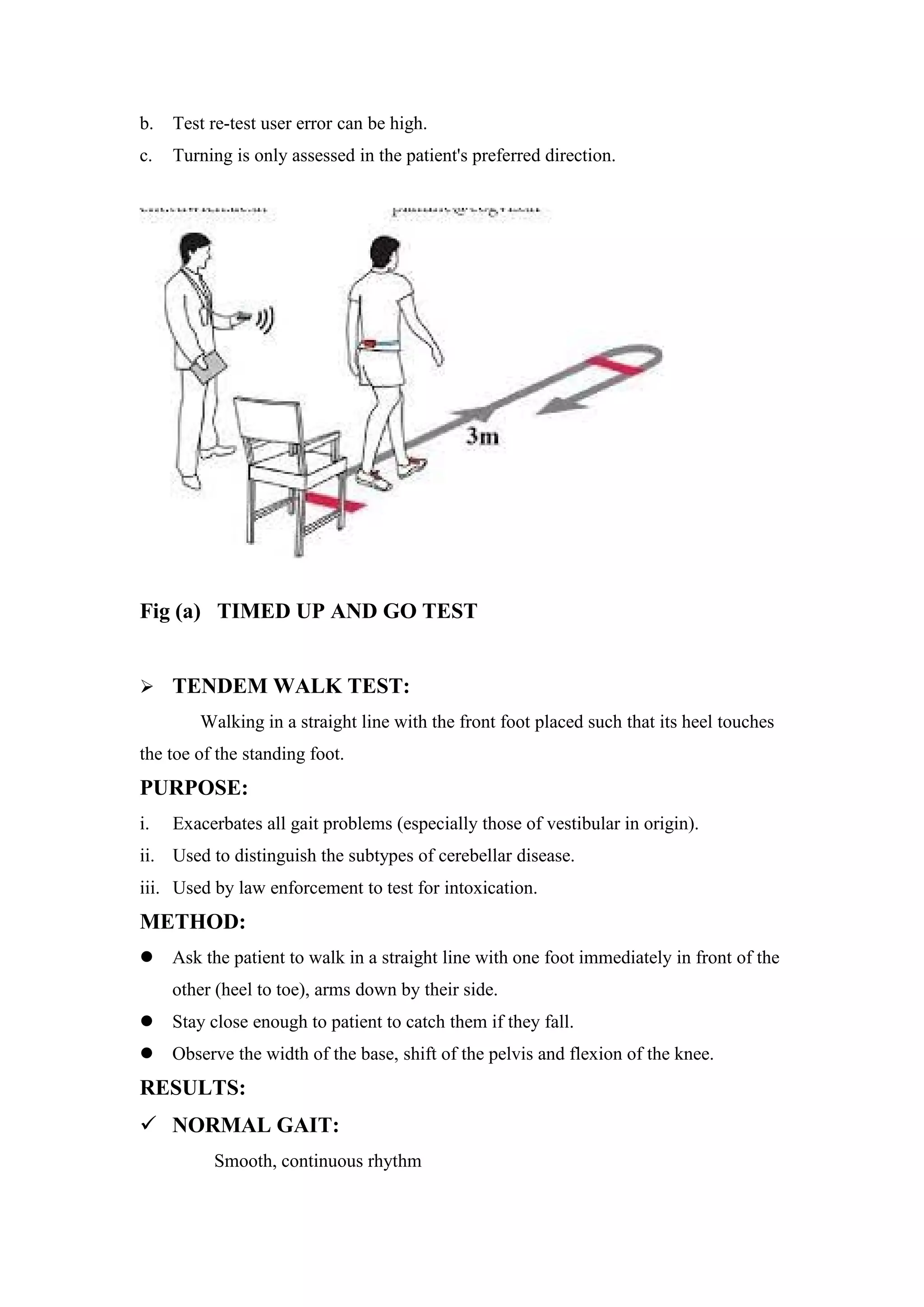 Get up & go test , tendem walk test | PDF