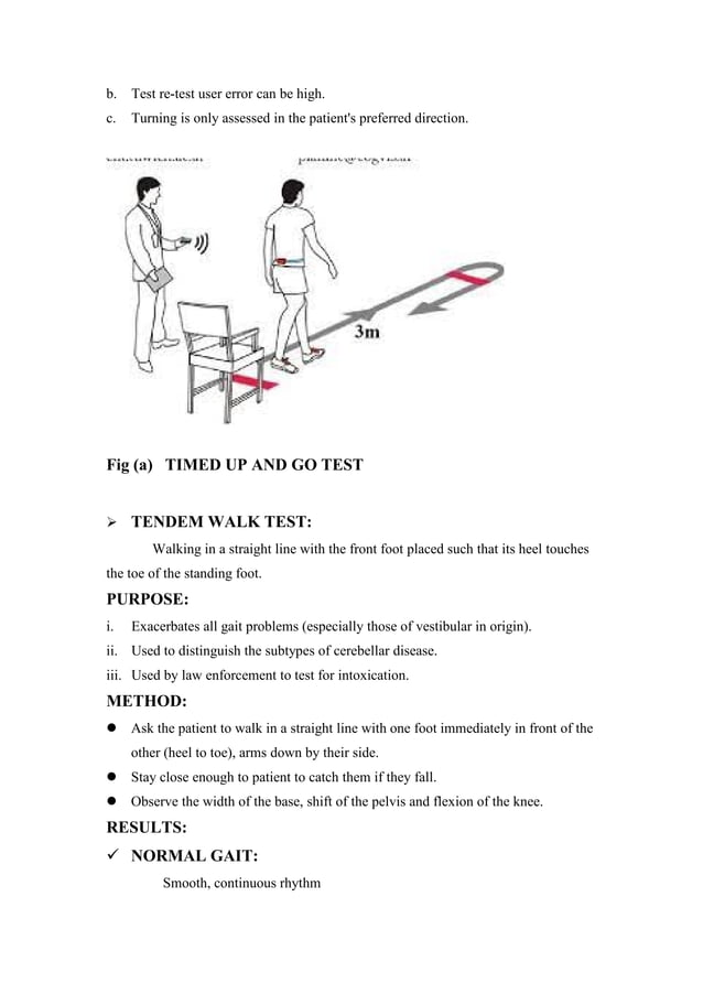 Get up & go test , tendem walk test | PDF