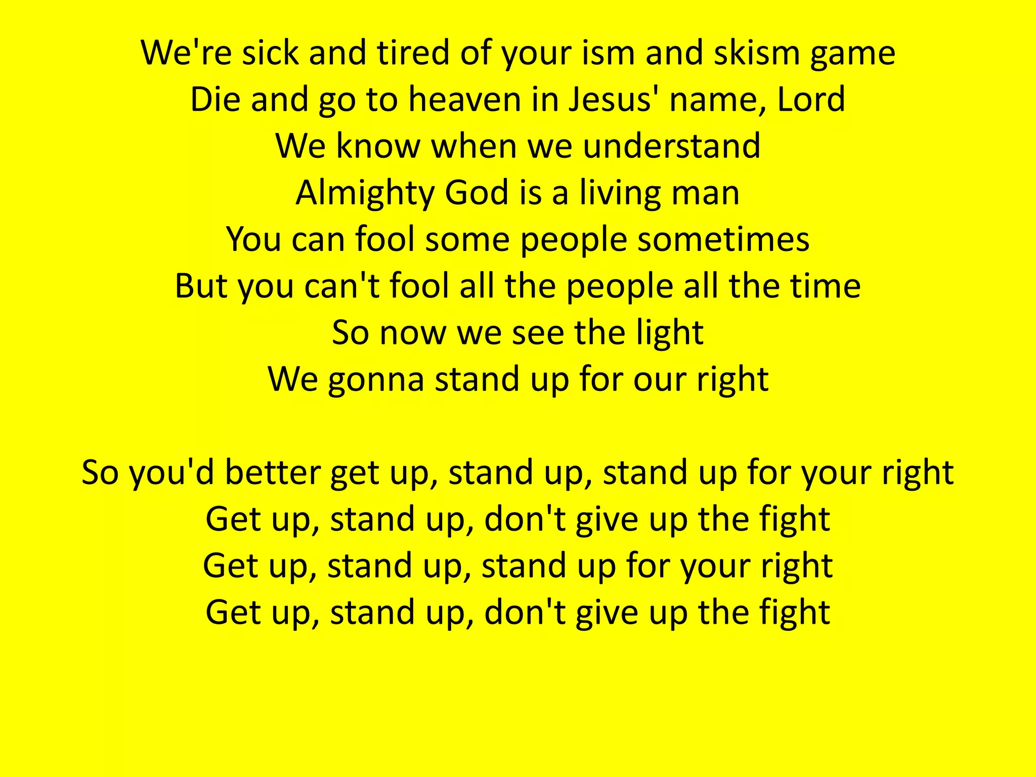 Get up stand up | PPTX