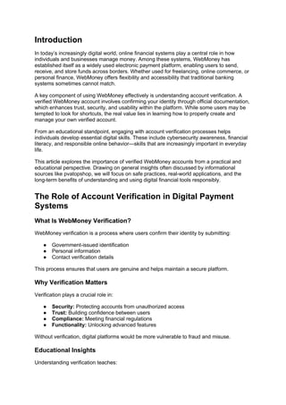 Get Verified Webmoney Accounts Available for Instant Purchase.docx
