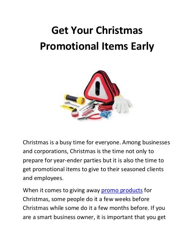 Get your christmas promotional Items early