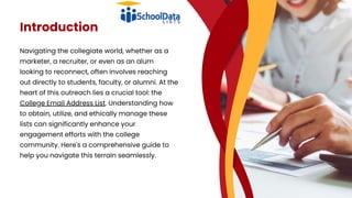 Get Your College Email Address List Easily Here's How | PPT