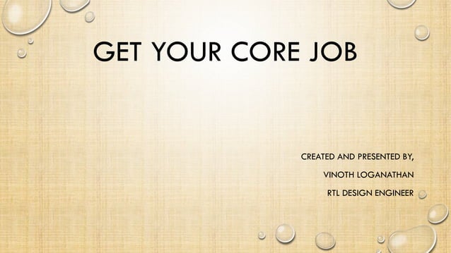 Get your core job - for students and freshers | PPT