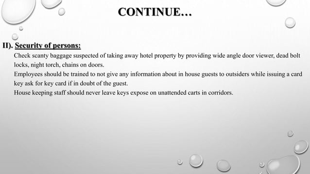 Geust safety and security in Hotel | PPT