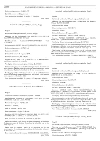 Opening faillissement BVBA Geuzen | PDF