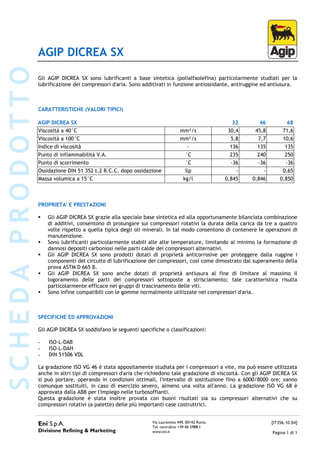 Agip Dicrea SX - Fornid - Olio compressore d'aria | PDF