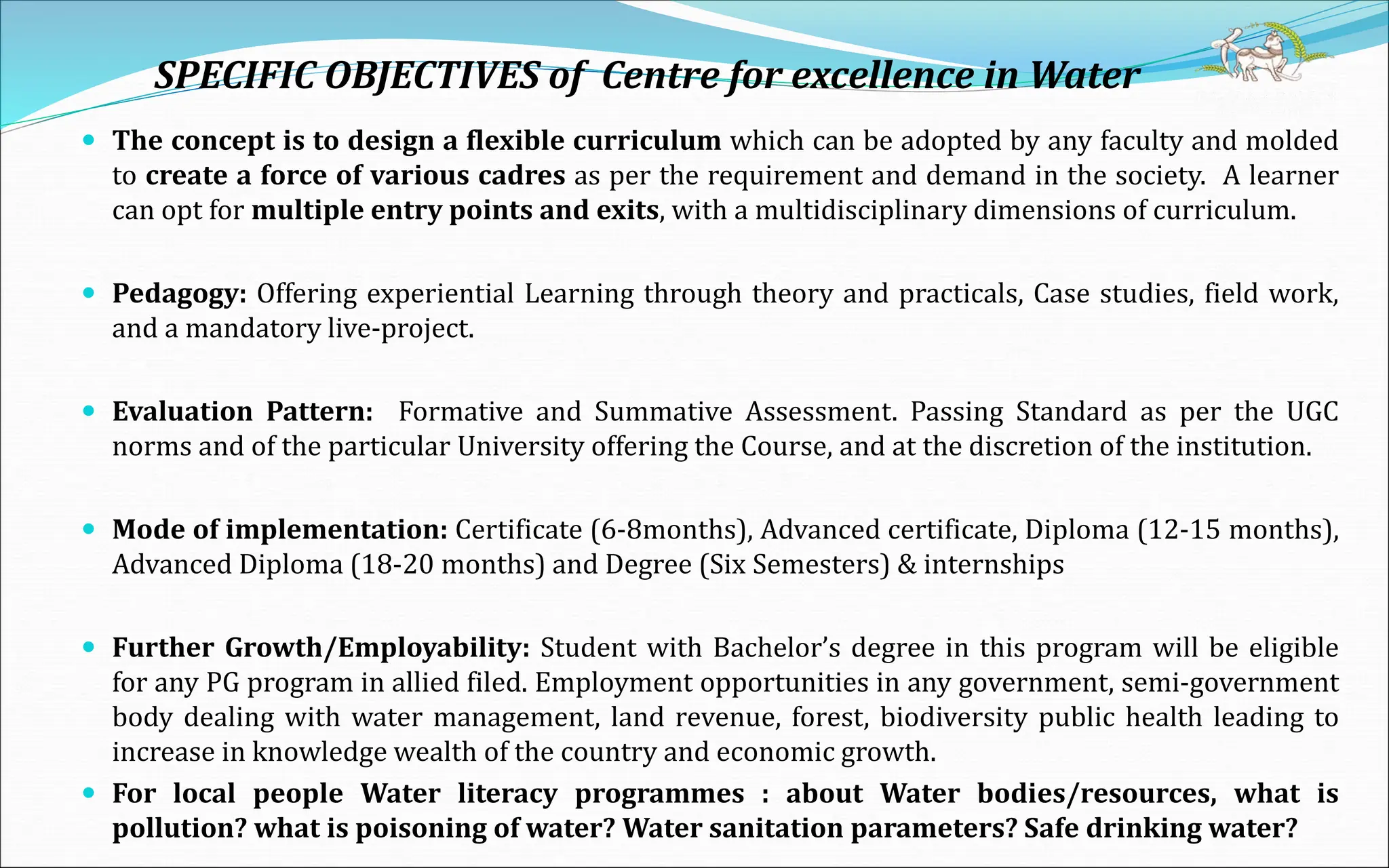 GEV Centre of Water for sustainability and research | PPTX