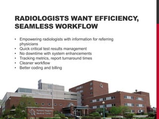 Radiology Workflow: Recognizing Clinical & Financial Benefits of ...