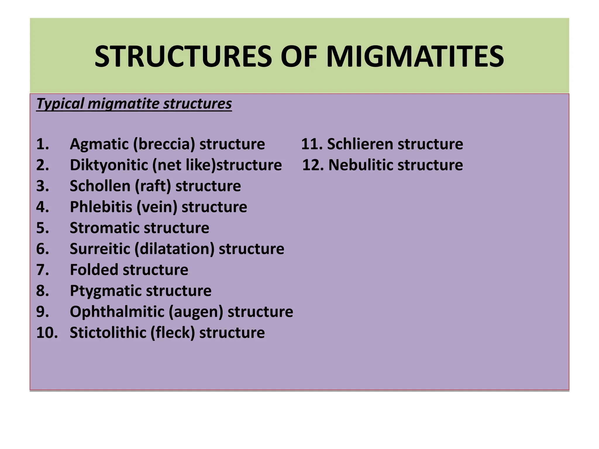 MIGMATITE (Igneous Petrology) [undergraduate] | PPTX