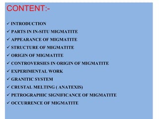 MIGMATITE (Igneous Petrology) [undergraduate] | PPTX