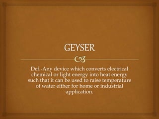 Geyser | PPTX