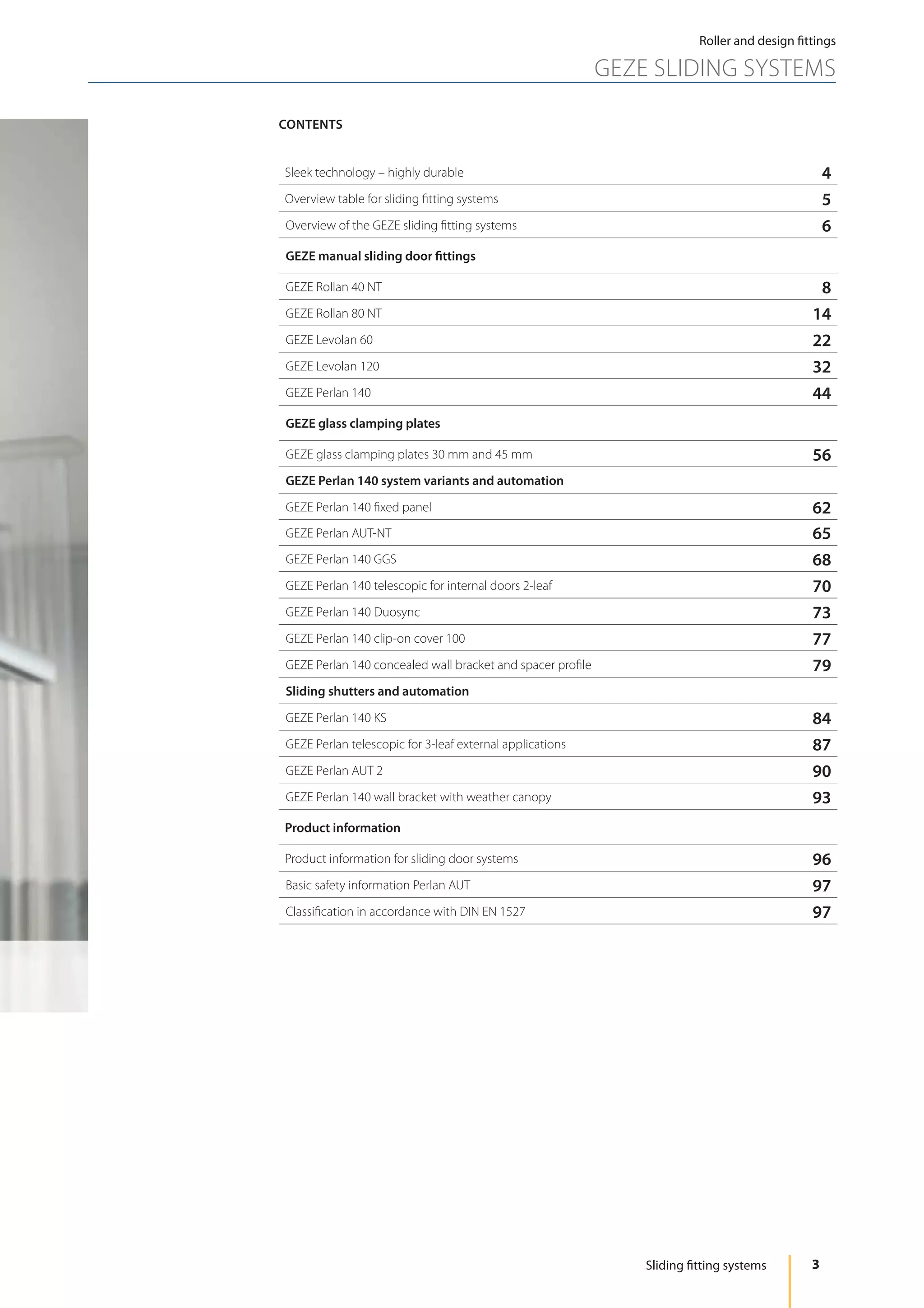 Geze sliding fitting systems | PDF