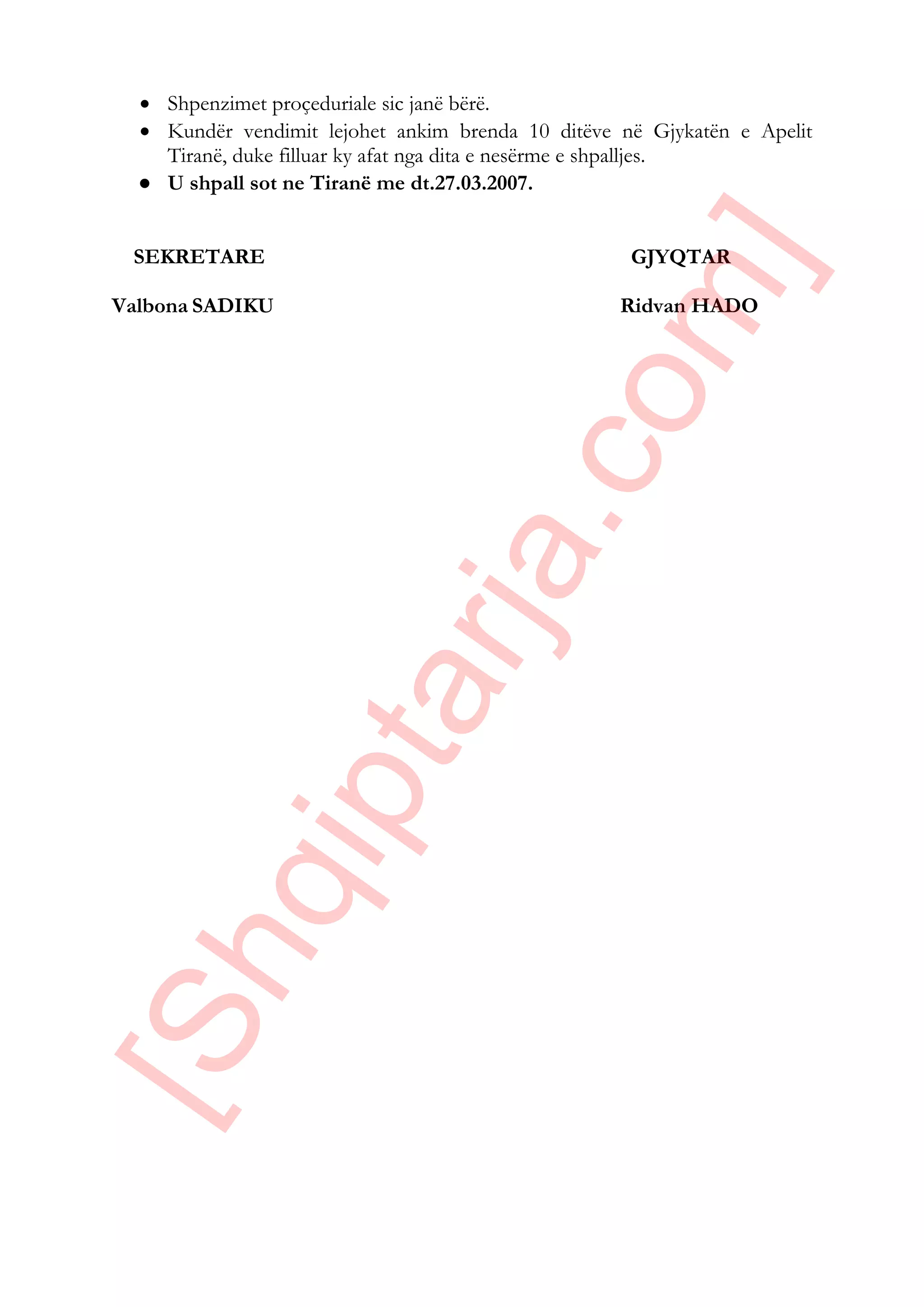 Gezim Çela 1, vendimi nr 446 | PDF