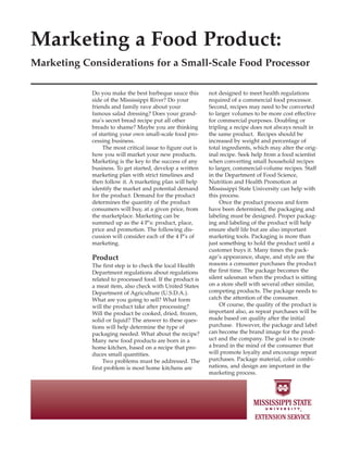 Marketing a food product | PDF