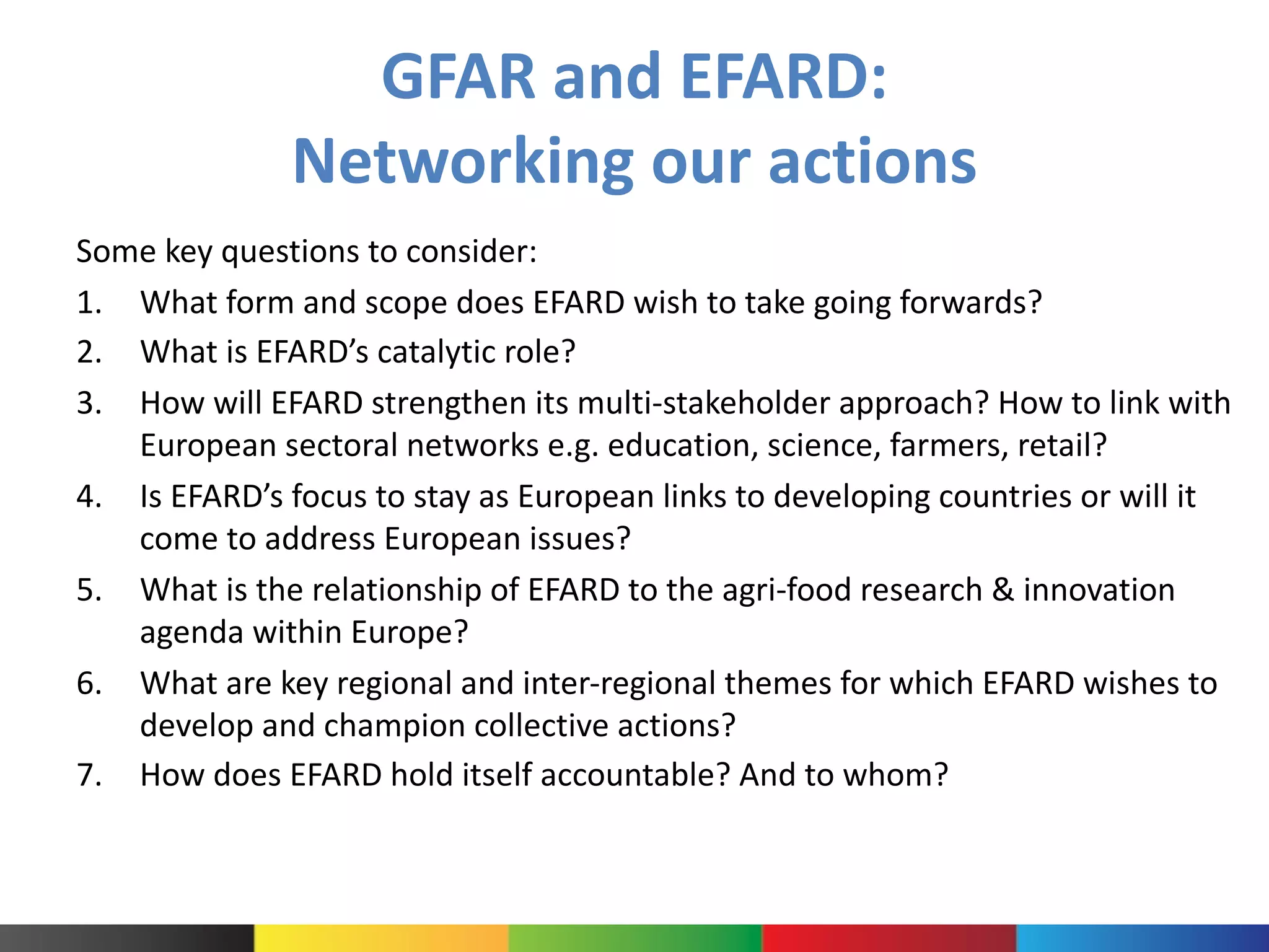 GFAR evolution and GCARD 3: Implications for governance | PPT