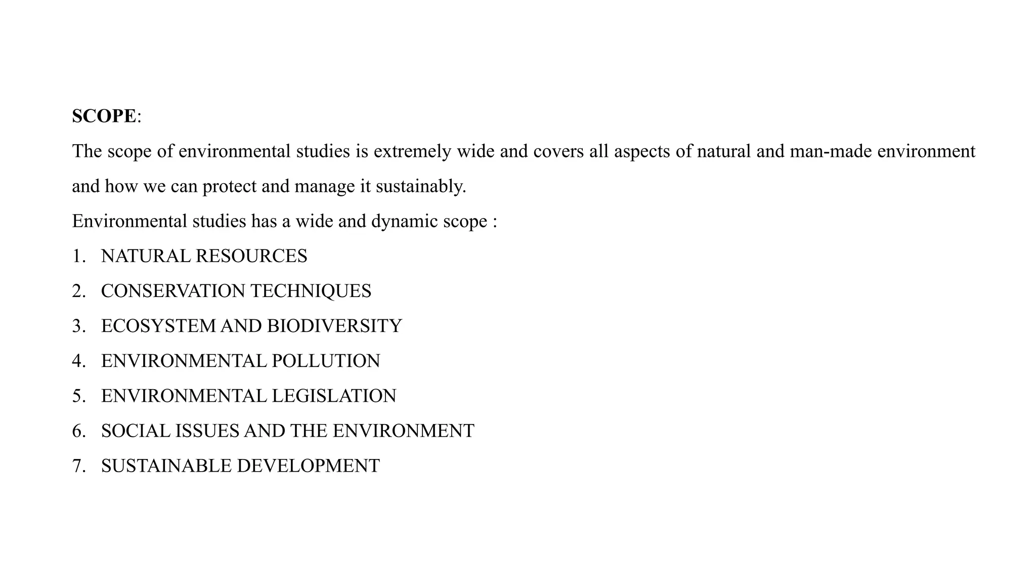 environmental studies definition , scope pptx | PPTX