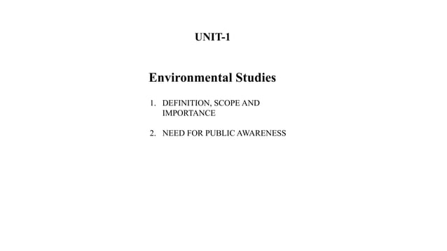 environmental studies definition , scope pptx | PPTX