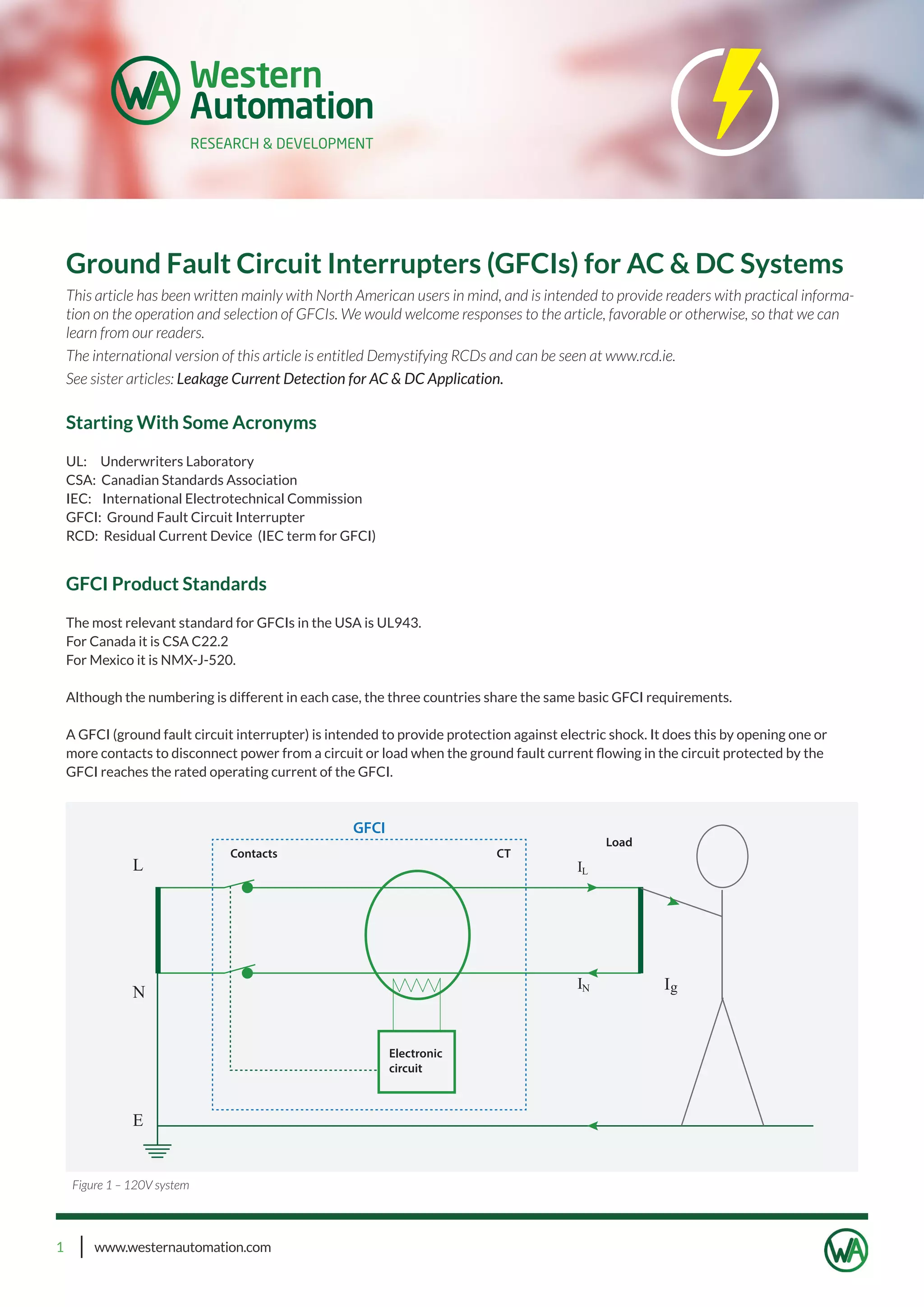 Ground Fault Circuit Interrupters (GFCIs) for AC & DC Systems | PDF