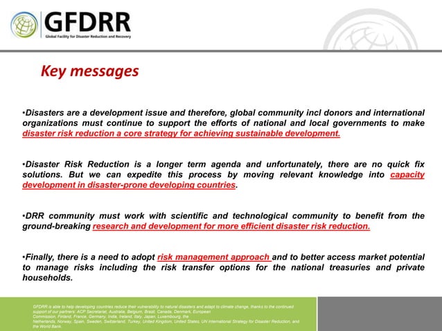 Global Facility for Disaster Reduction and Recovery: A global response ...