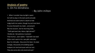 Analysis poem | PPTX | Poetry | Books and Literature
