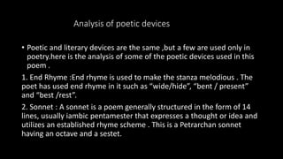 Analysis poem | PPTX | Poetry | Books and Literature