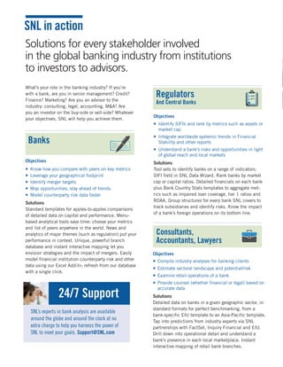 SNL Global Banking Brochure | PDF | Business Banking & Finance | Business