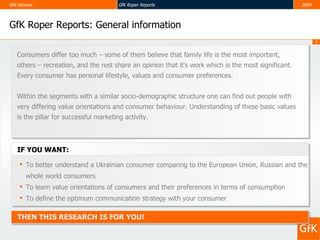 GfK Roper Reports WW: Ukraine Report | PPT