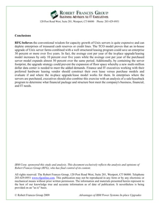 IGF: Robert Francis Group whitepaper: The Advantages of IBM Power ...