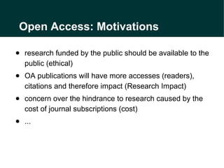 Open Access, Open Research, Open Data, Open Science, Open what? #gfm2013 | PPT