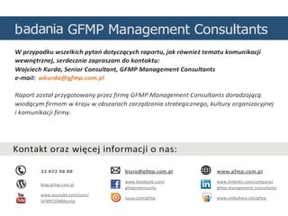 GFMP - Wyniki badania - Komunikacja wewnętrzna 2013 | PPT