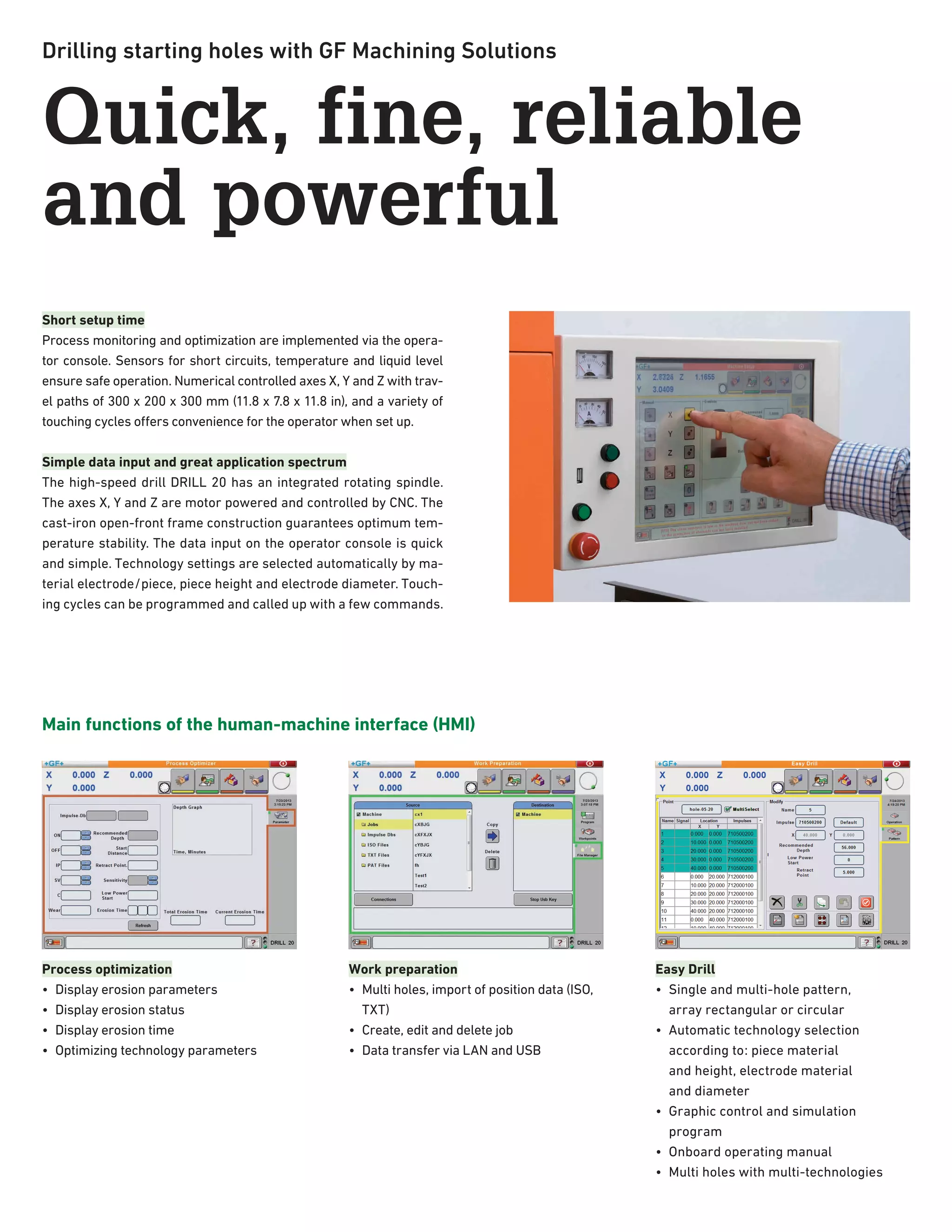 GF Machining Solutions - Agie Charmilles Drill 20 Series - Hole Drilling EDM | PDF