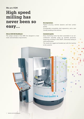 GF Machining Solutions - Mikron Milling - Model HSM 500 Mold Master | PDF