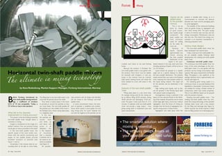 Horizontal twin-shaft paddle mixers - The ultimate in mixing technology ...