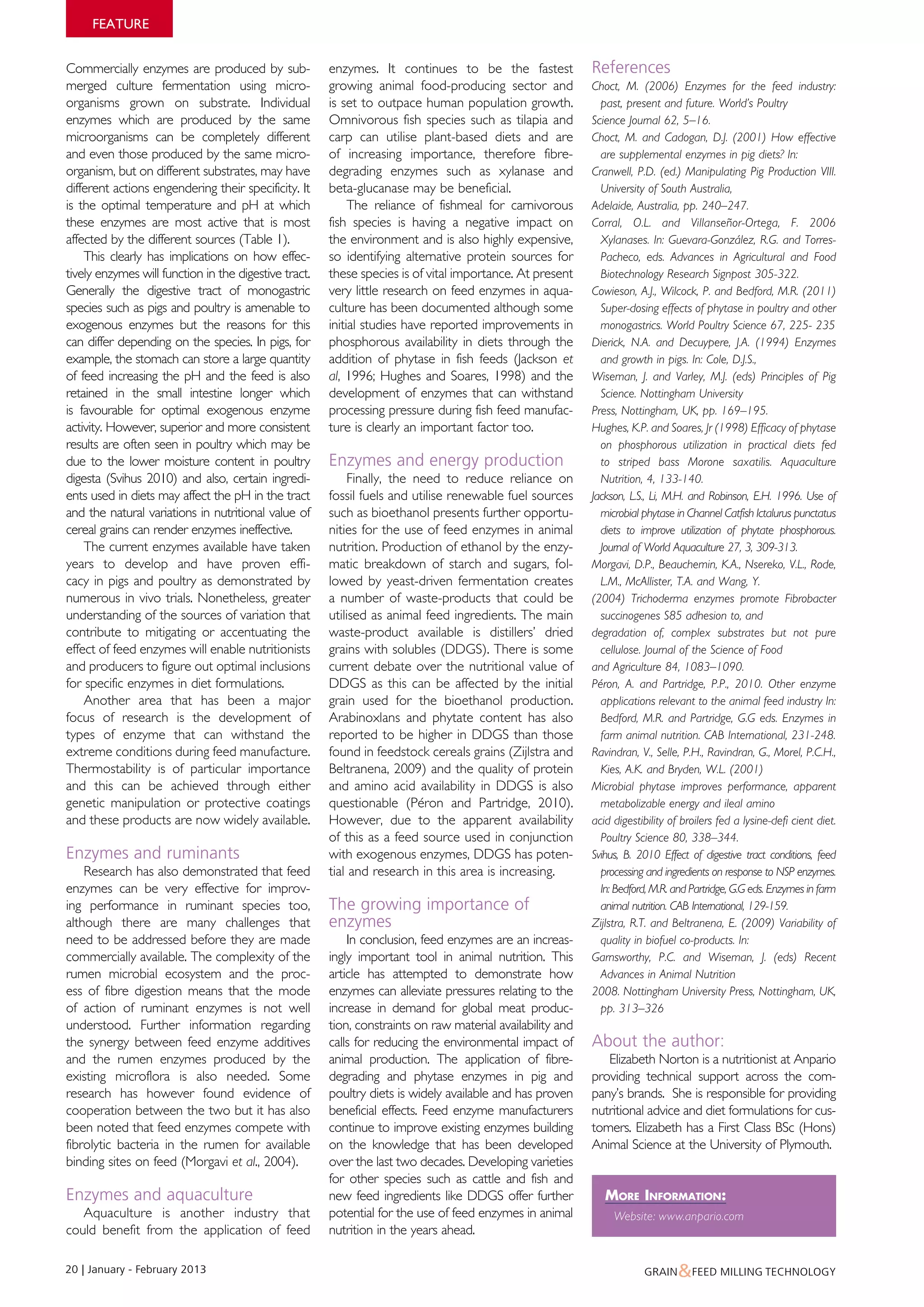 Feed enzymes in animal nutrition | PDF