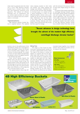 High efficiency elevator buckets: modern vs traditional design | PDF