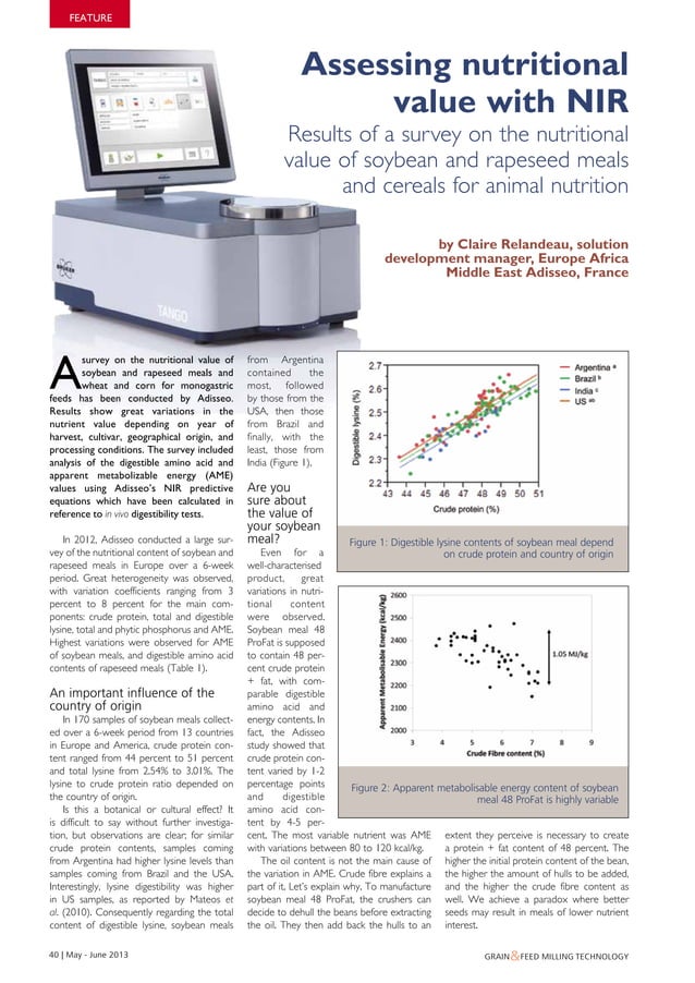 Assessing nutritional value with NIR | PDF
