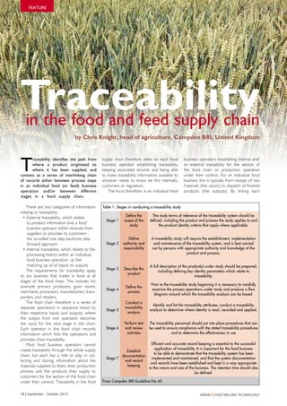 Traceability in the food and feed supply chain | PDF