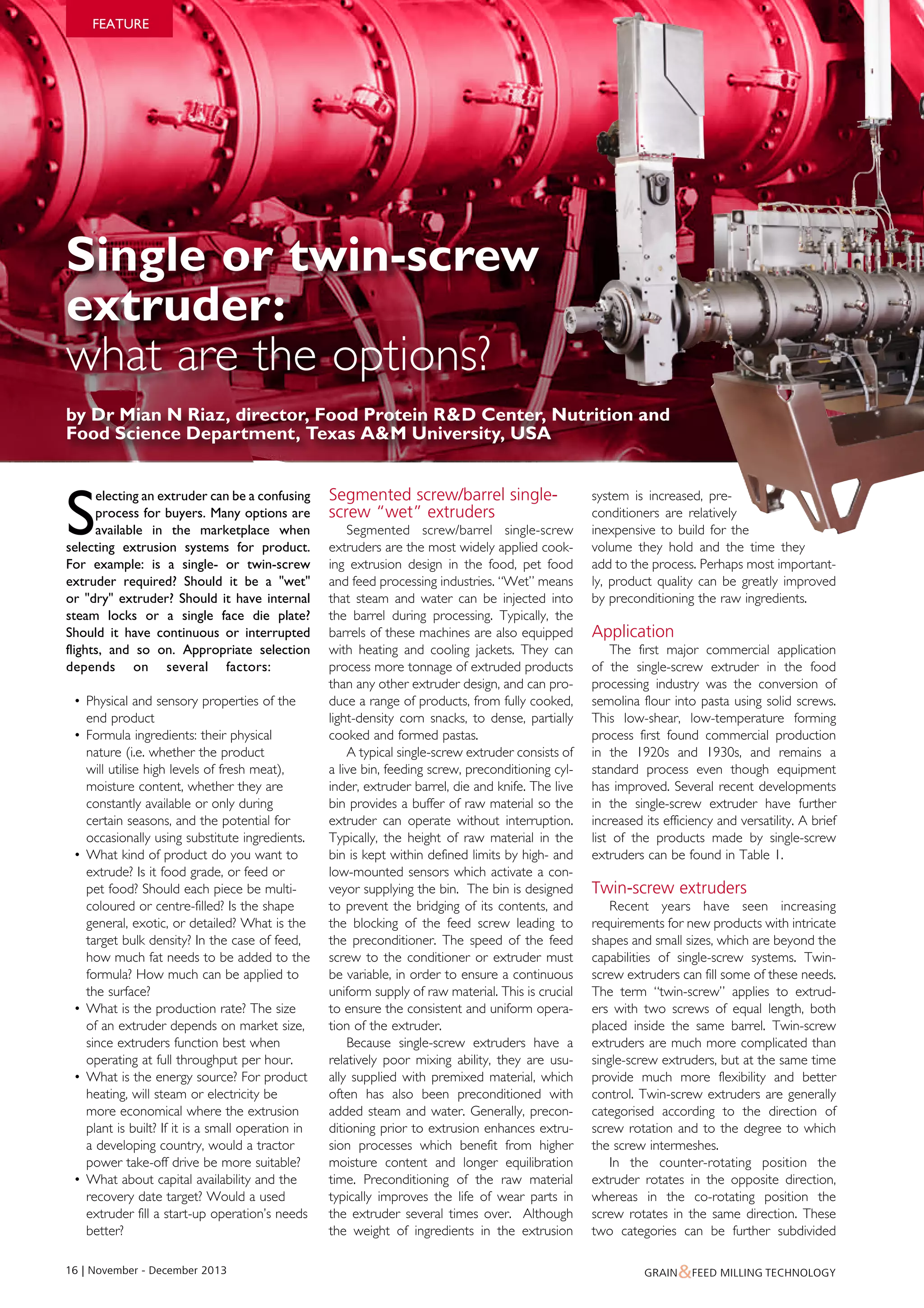 Single or twin-screw extruder: what are the options? | PDF
