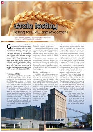 Grain testing - Testing for GMO and Mycotoxins | PDF
