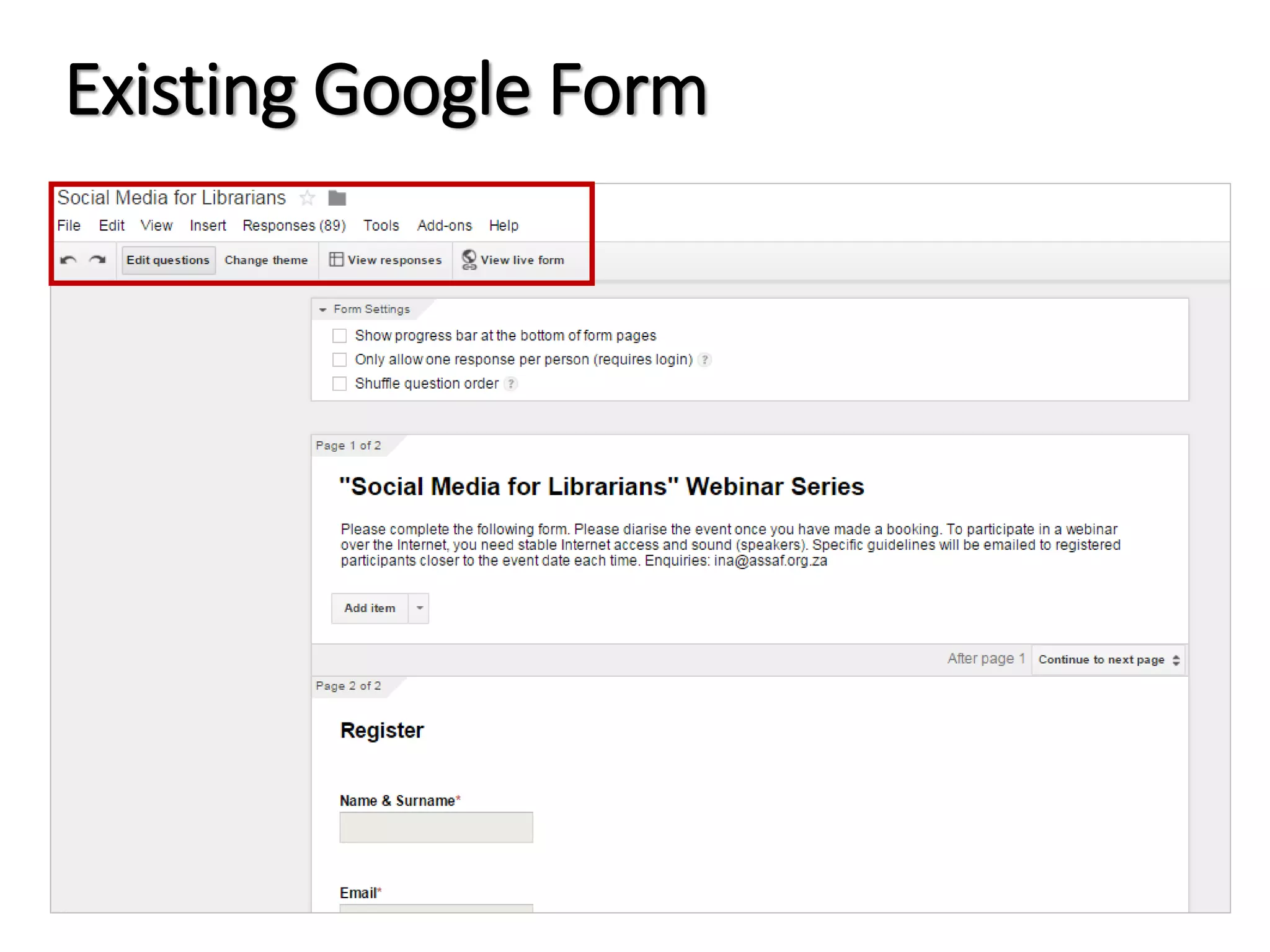 Google Forms for Librarians | PPT