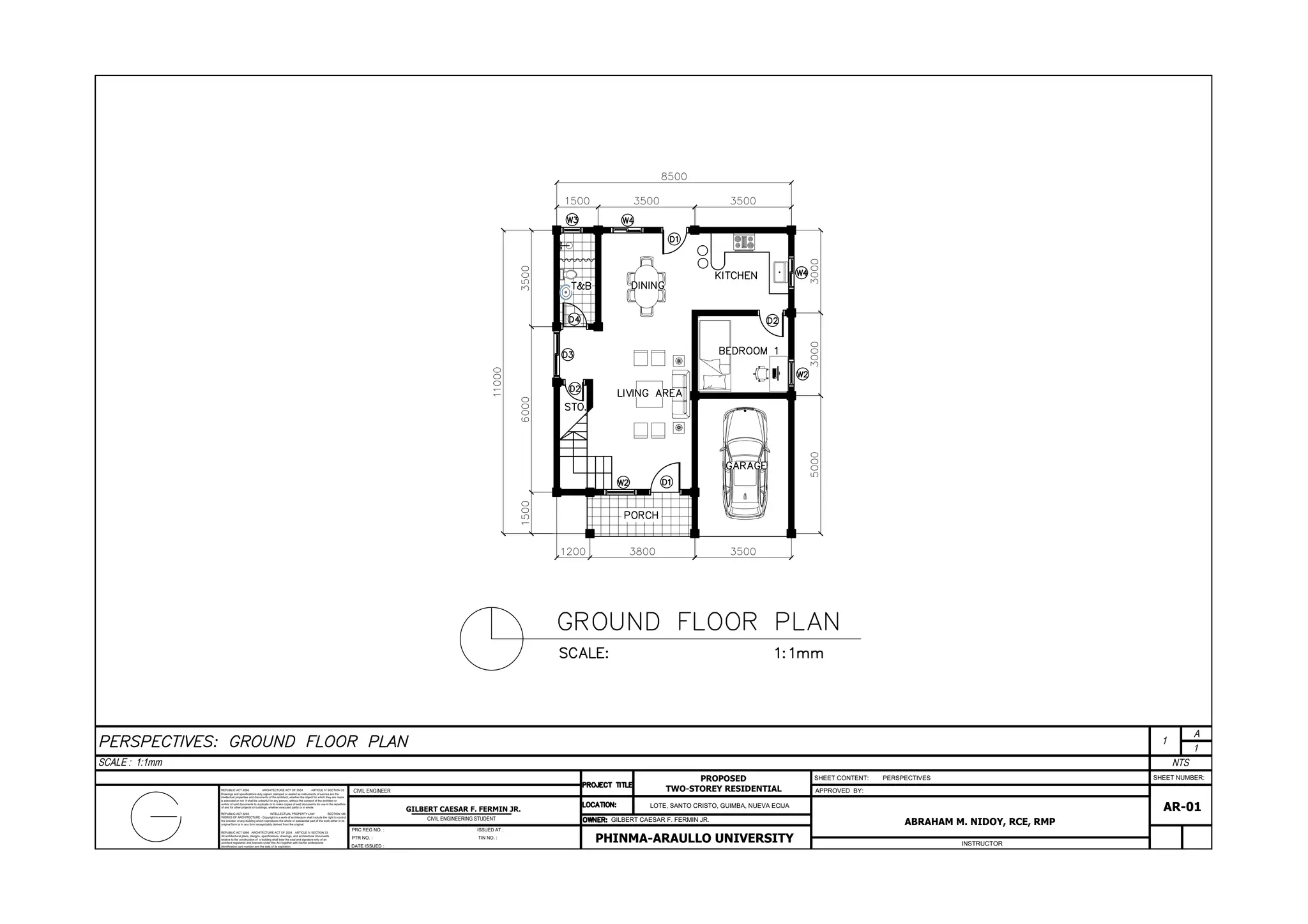 Exported AutoCAD ground floor plan sample | PDF