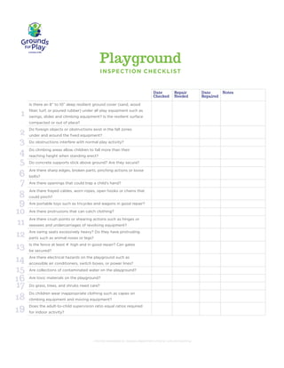 Playground Safety Checklist | PDF