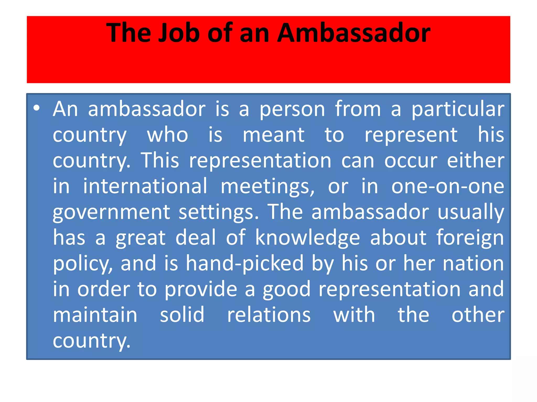 FUNCTIONS ON DIPLOMATIC MISSION | PPTX