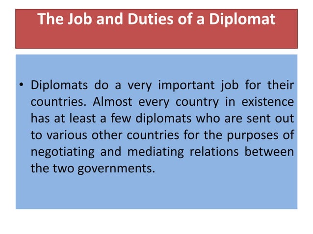 FUNCTIONS ON DIPLOMATIC MISSION | PPTX | Politics