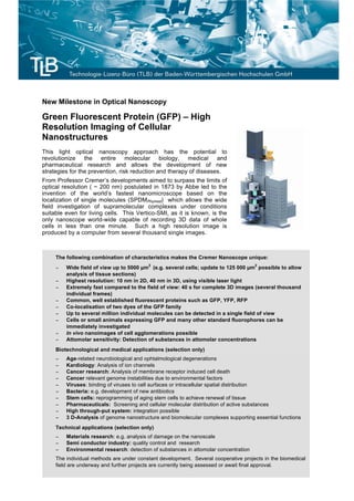 GFP Super resolution microscopy | PDF