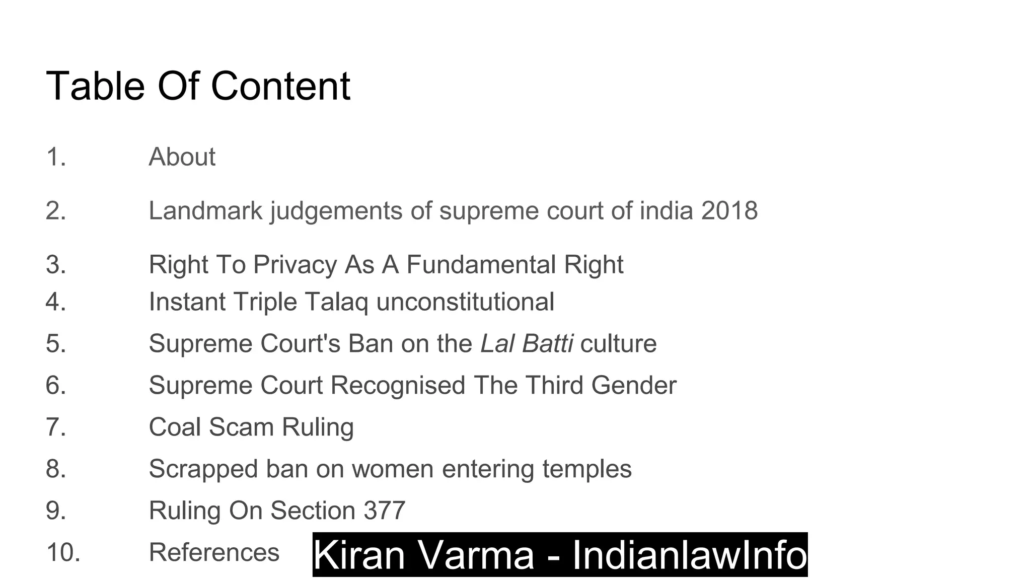Sc landmark judgements | PPTX