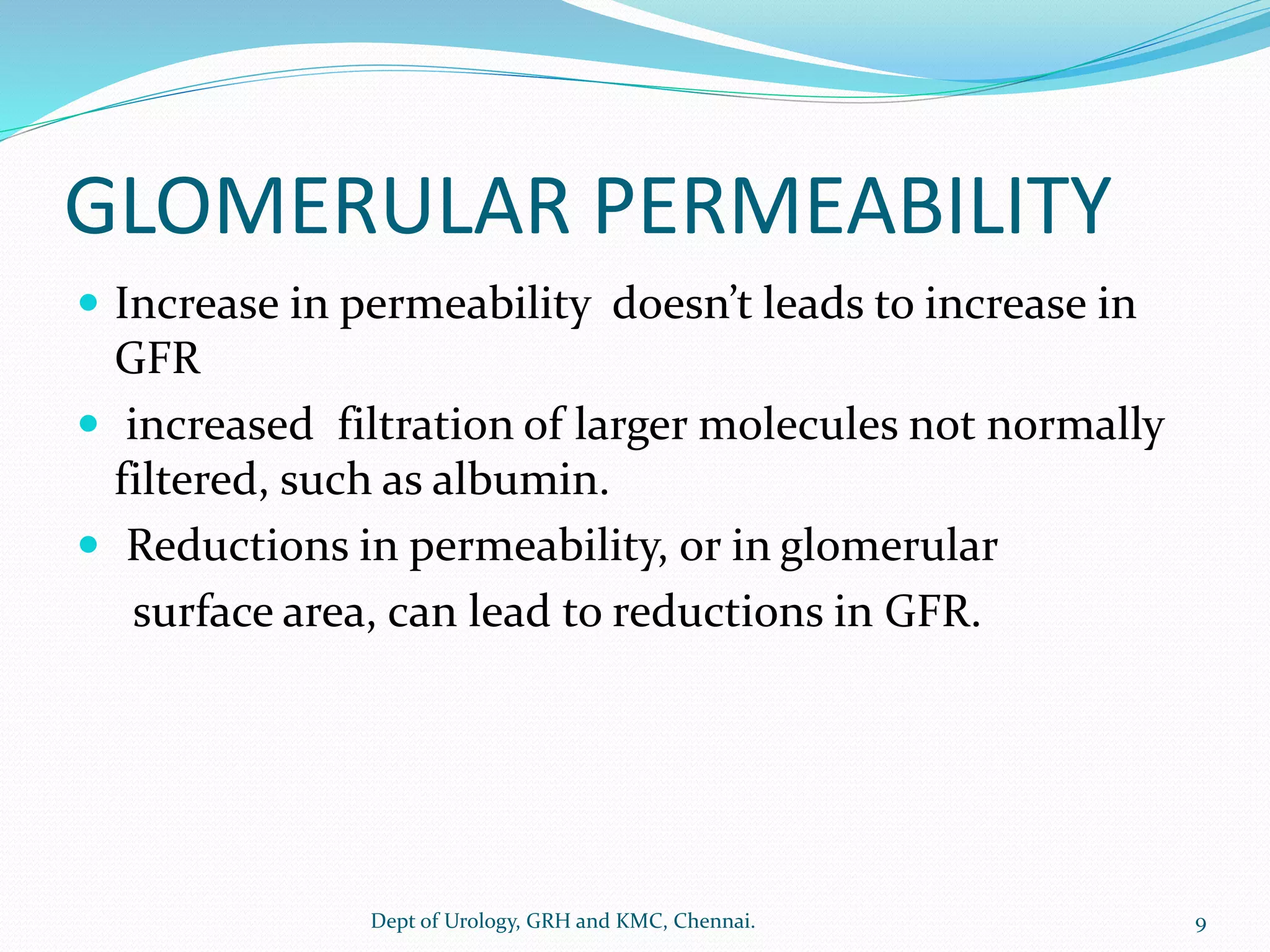Determinant of Glomerular Filtration | PPT