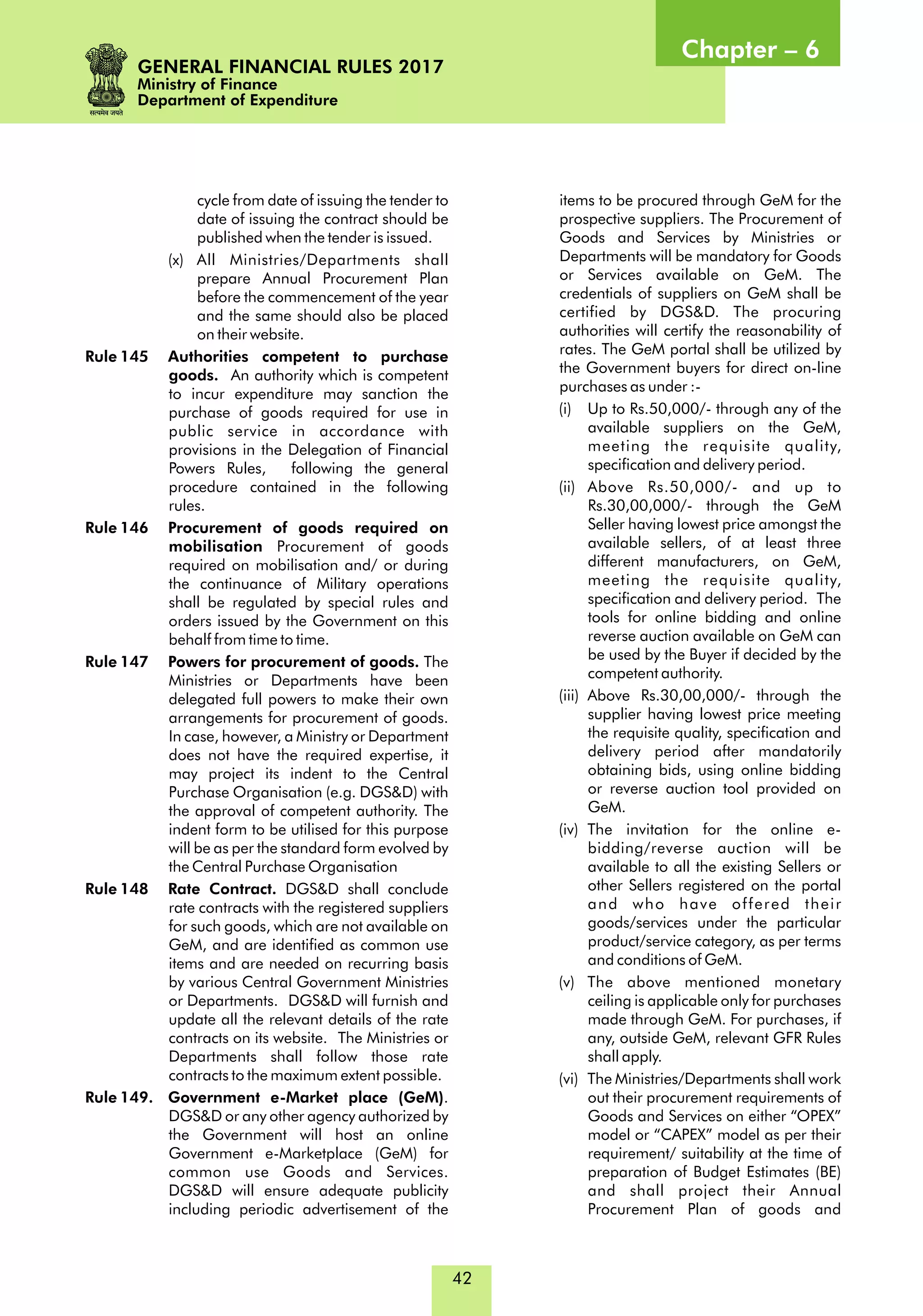 General Financial Rules 2017 GFR | PDF