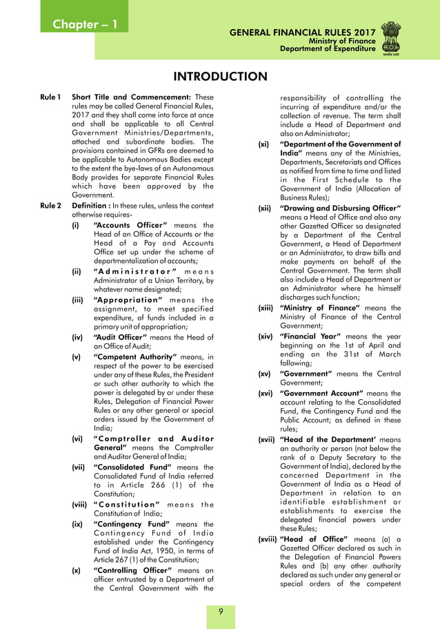 General Financial Rules 2017 GFR | PDF